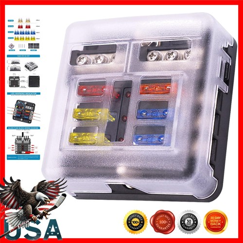 100A 6 Position Fuse Box with Quick-Fix LED Warning - Organized Wiring ...