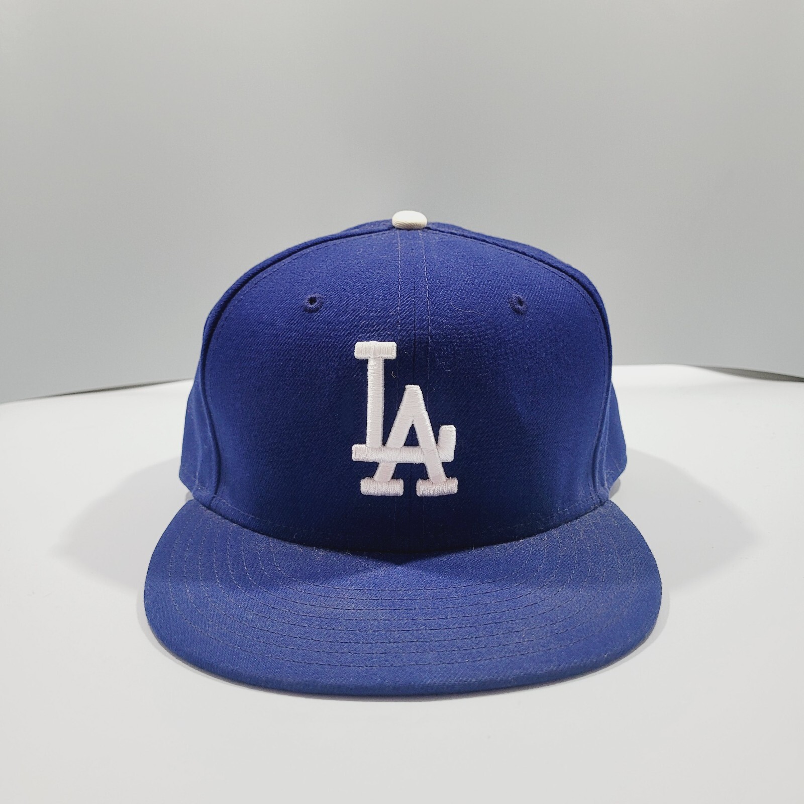 Los Angeles Dodgers Hat Fitted Mens 7 1/2 Blue Plain Logo MLB Baseball ...