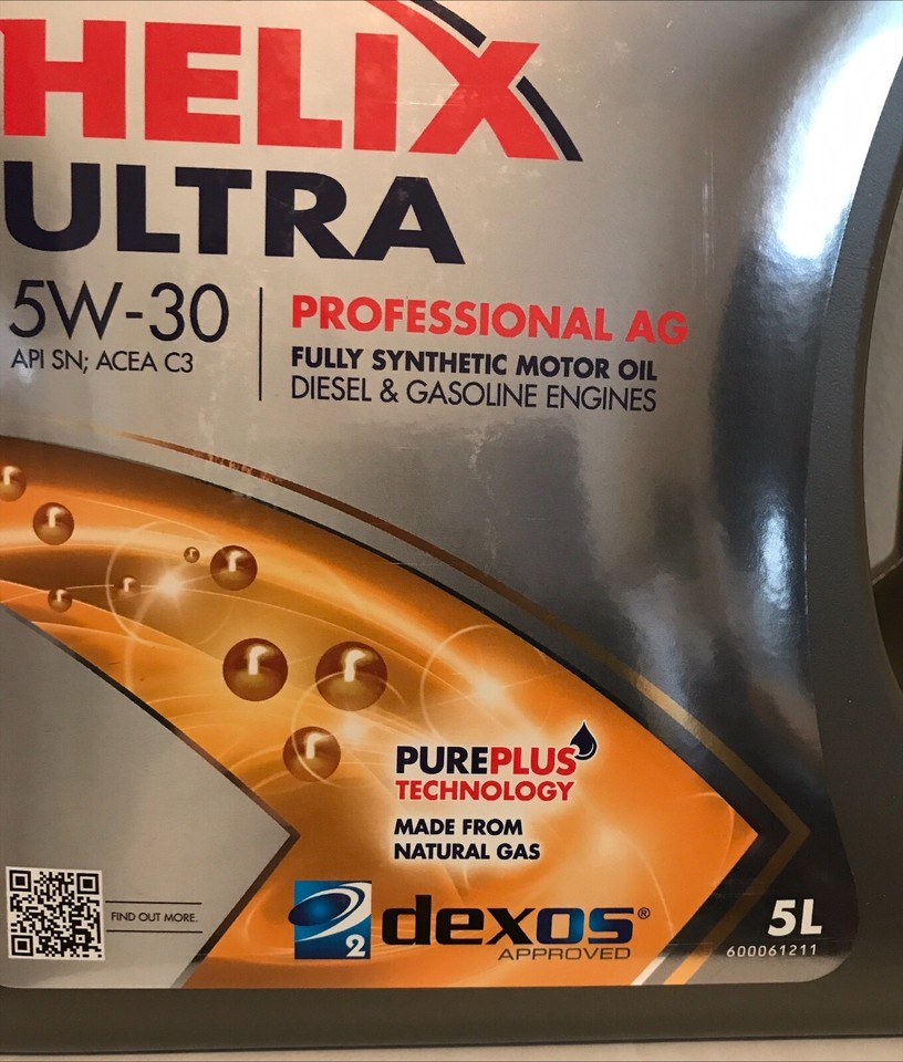 Shell Helix Ultra Professional AG 5W-30 Dexos 2, C3 API SN, 1L to 12L ...