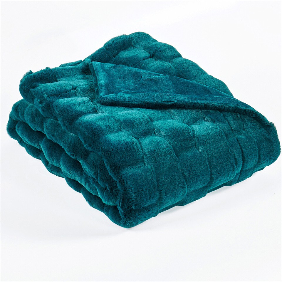 Brick Faux Fur Throw Blanket Luxurious Soft Reversible Micromink ...