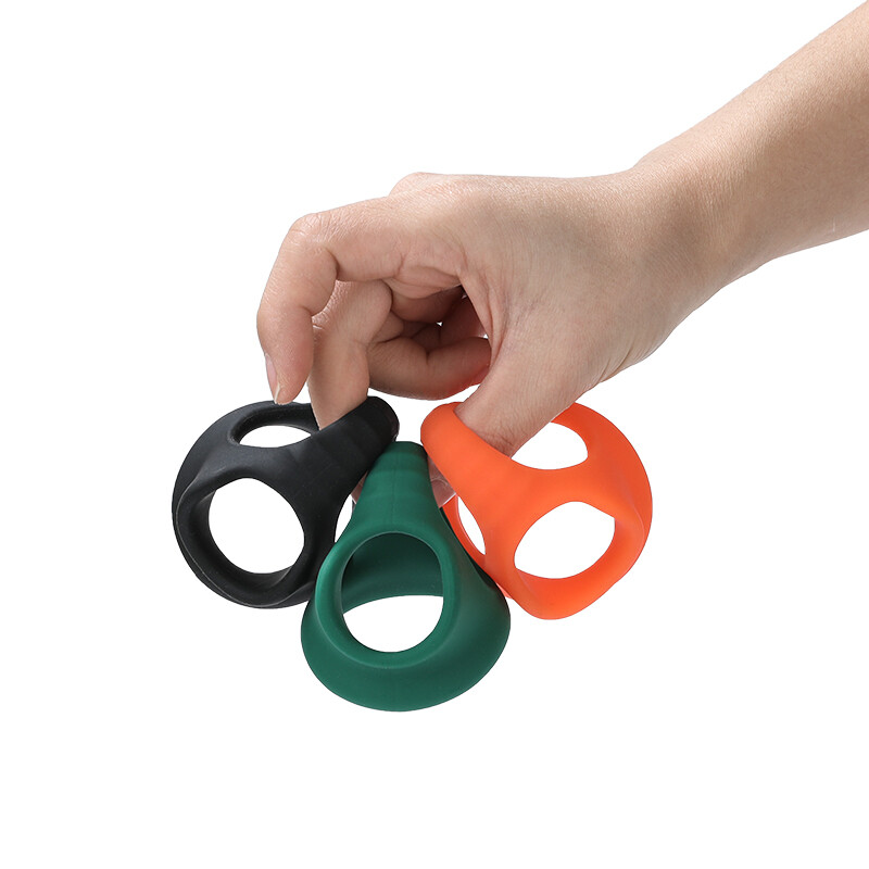 Male' Scrotum-Testicle Squeeze Rings Cage Soft-Stretcher CBT Enhancer ...