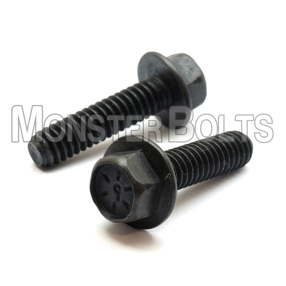 Bulk Qty 1000 - 3/8-16 x 1/2" Hex Flange (Frame) Bolt Grade 8 Black ...