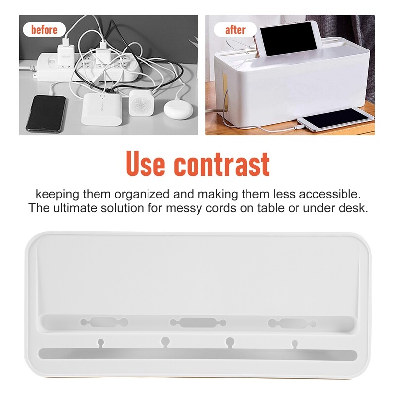 Cable Management Box, ABS Cable Organizer Cord Hider Box, Computer ...