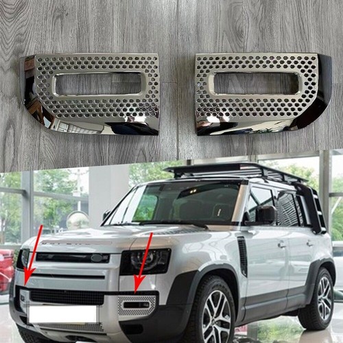 Chrome Pair Front Fog Light Lamp Cover Fit For Land Rover Defender 2020 ...