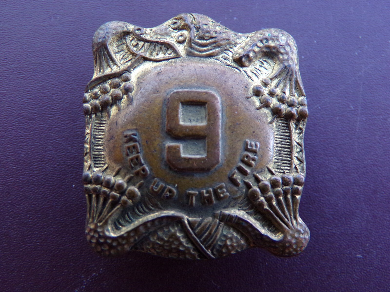 WWII Army 9th Infantry Regiment Manchu Ninth Crest Badge Unit Rare DI ...