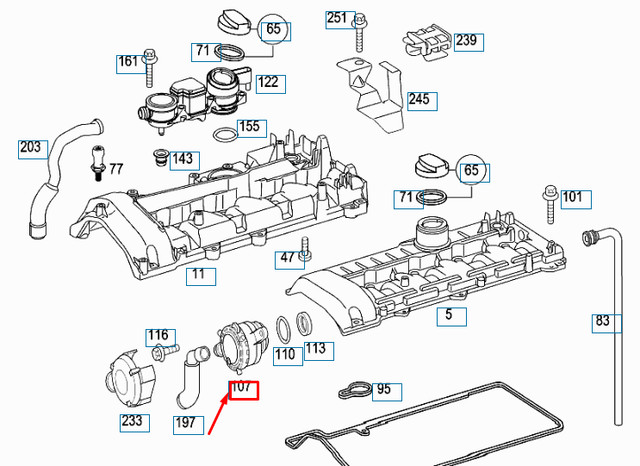 E23 MERCEDES W211 Valve Cylinder Head Cover A6460100091 6460100091 for ...