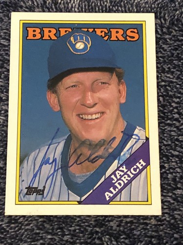 JAY ALDRICH 1988 TOPPS AUTOGRAPHED SIGNED # 616 MILWAUKEE BREWERS | eBay