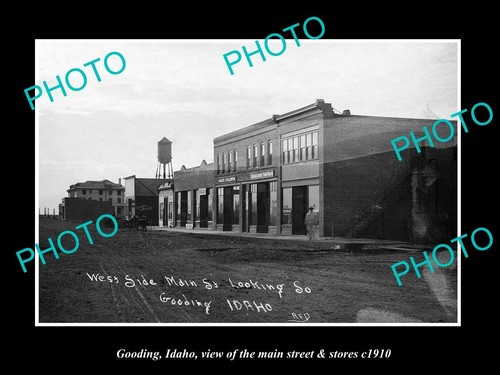 OLD 8x6 HISTORIC PHOTO GOODING IDAHO THE MAIN STREET & STORES c1910 | eBay