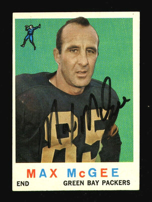 1959 TOPPS #4 MAX MCGEE AUTOGRAPHED HQ SIGNED ROOKIE CARD BEST ...