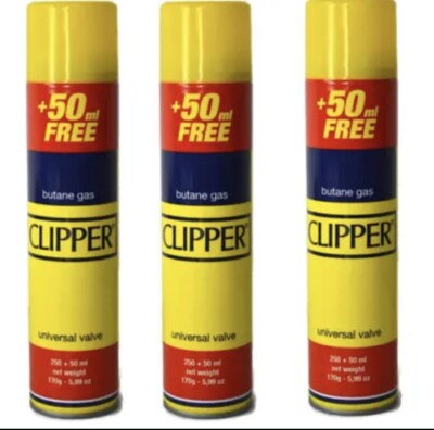 3X CLIPPER Gas Butane High Quality Universal Lighter Fuel Fluid Refill ...