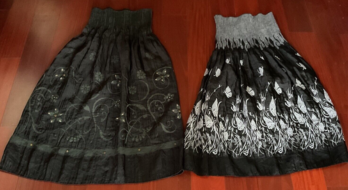 LOT OF 2 LAPIS STRAPLESS TUBE STYLE ELASTIC BODICE FLORAL DRESSES ONE ...