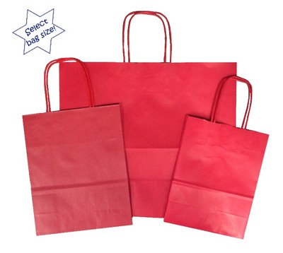 Red Paper Gift Bags ~ Boutique Shop Bag ~ Pick Size Small Medium Large ...