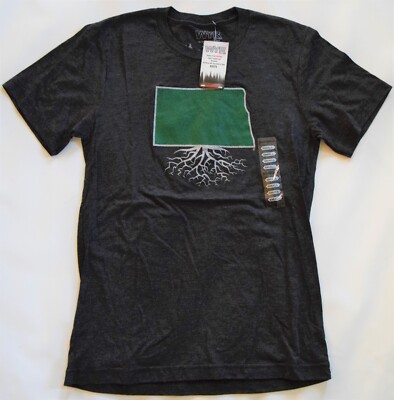 WYR CLOTHING Forest Silver Roots NORTH DAKOTA Dark Gray T Shirt Mens S ...