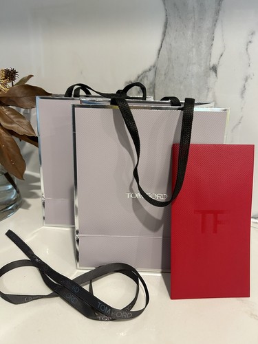 2PCS TOM FORD GIFT BAG GRAY SILVER 19x16cm With A Red Pocket NEW / | eBay
