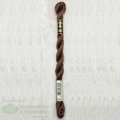 DMC Perle (Pearl) Cotton Thread, Size 5, 25m Skein, Colour 839 DARK ...