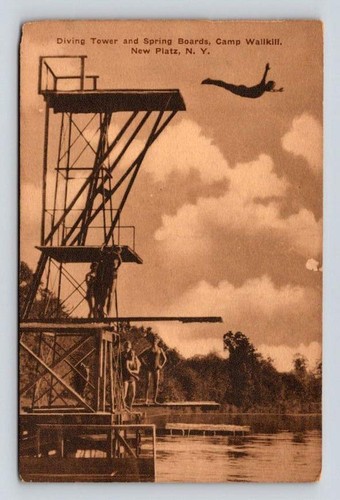 New Platz New York Camp Wallkill Diving Tower Spring Boards Postcard | eBay