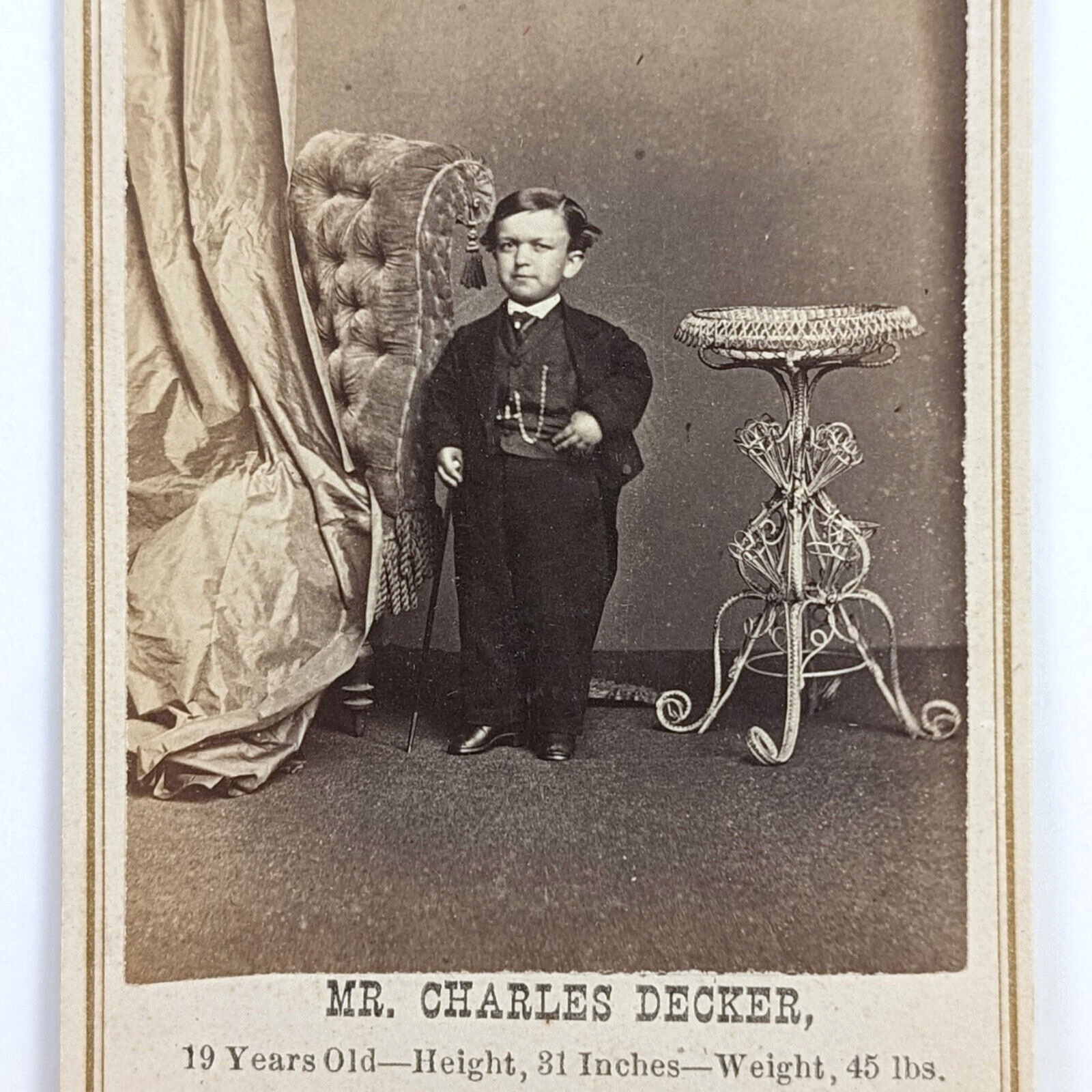 1860s CDV Photo Little Person Charles Decker 19 Years Old | eBay