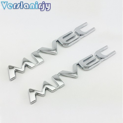 2pcs Chrome ABS MIVEC Logo Car Rear Trunk Badge Emblem Sticker Decal ...