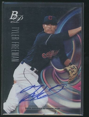 TYLER FREEMAN 2018 Bowman Platinum Rookie Autograph TOP-34 Cleveland ...
