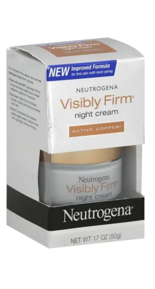 Neutrogena Visibly Firm Night Cream, Active Copper, 1.7 Oz. Factory ...