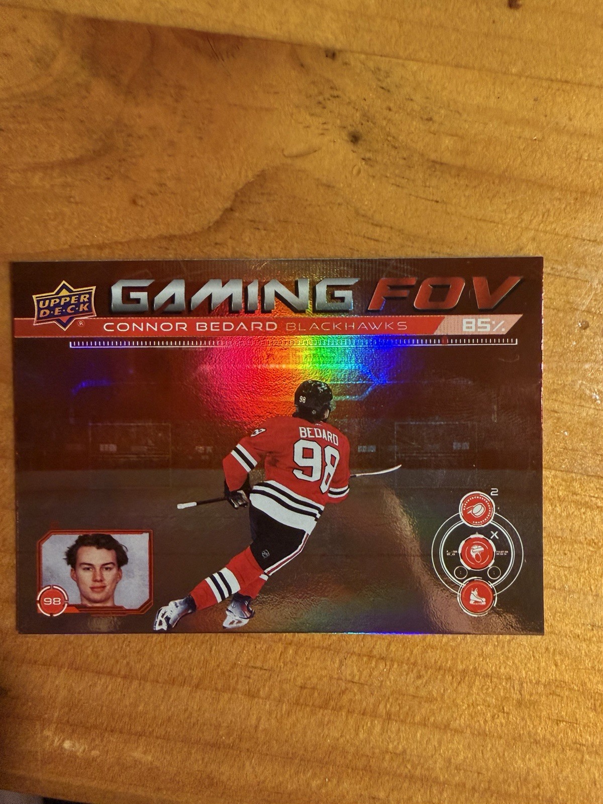 Upper Deck 2024-25 Series 1 Connor Bedard Blackhawks Gaming FOV Holo ...