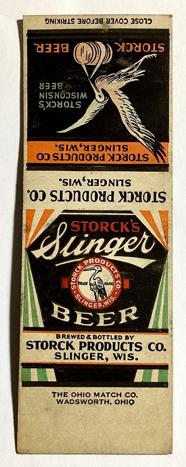 SLINGER, WI 1930’S- STORCK’S SLINGER BEER, STORCK PRODUCTS CO ...