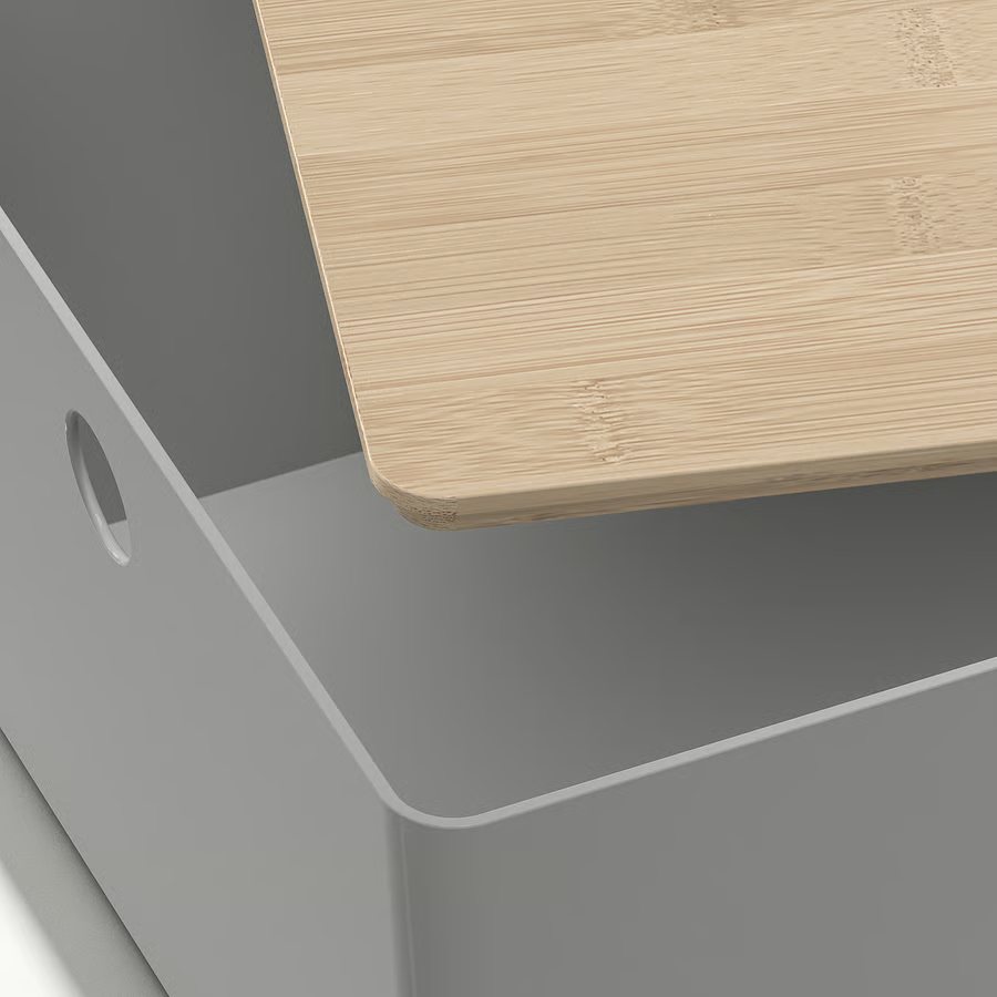 IKEA KUGGIS Storage Box with Lid Grey Organizing Box Home Office 10 ...