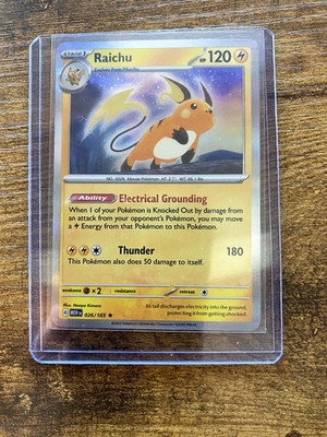 RAICHU FOIL Scarlet & Violet 151 - 026/165 - NM/Mint. From Pack to ...