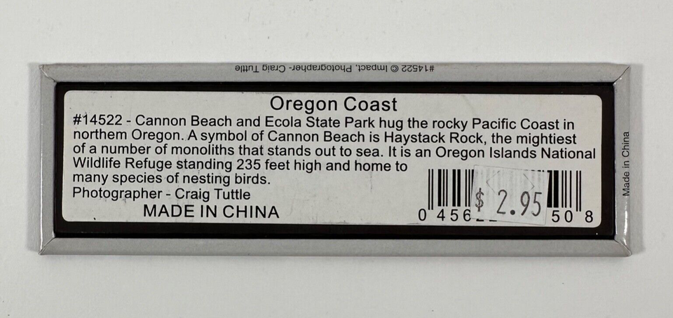 Oregon Coast Cannon Beach Haystack Rock Refrigerator Magnet Travel ...