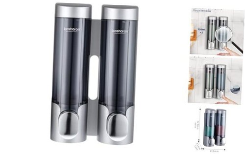 2 in 1 Shampoo and Conditioner Dispenser, 2×320 ml Shampoo 2 Chamber ...