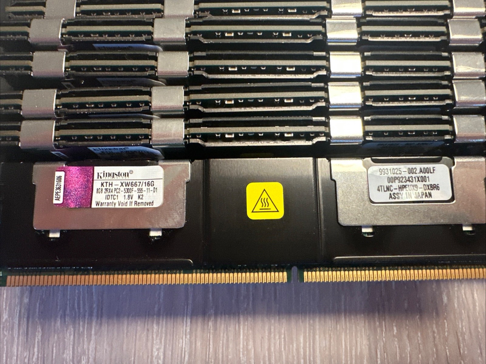 Kingston 16GB KIT (2x8GB) DDR2 KTH-XW667/16G PC2-5300F 2Rx4 555-11-D0 1 ...
