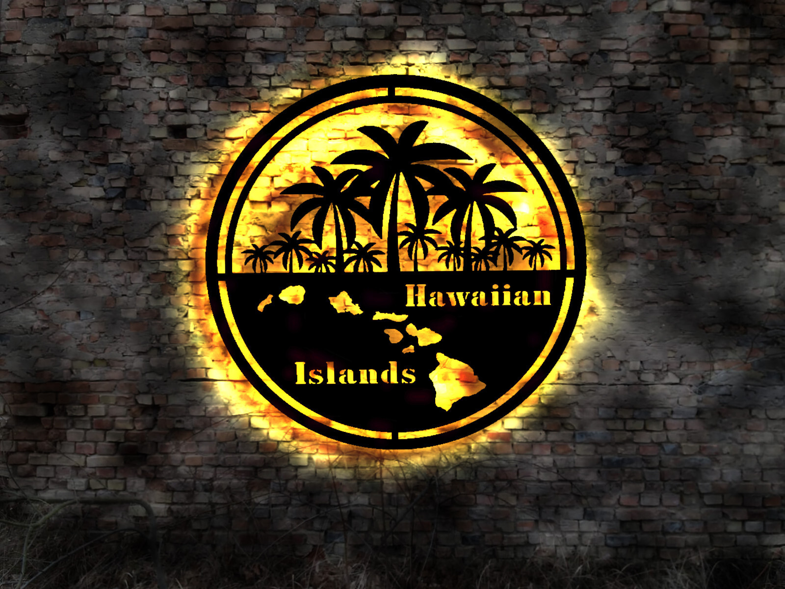 LED Leuchtreklame Schild Hawaii Hawai Hawaiian Island Islands Beach ...