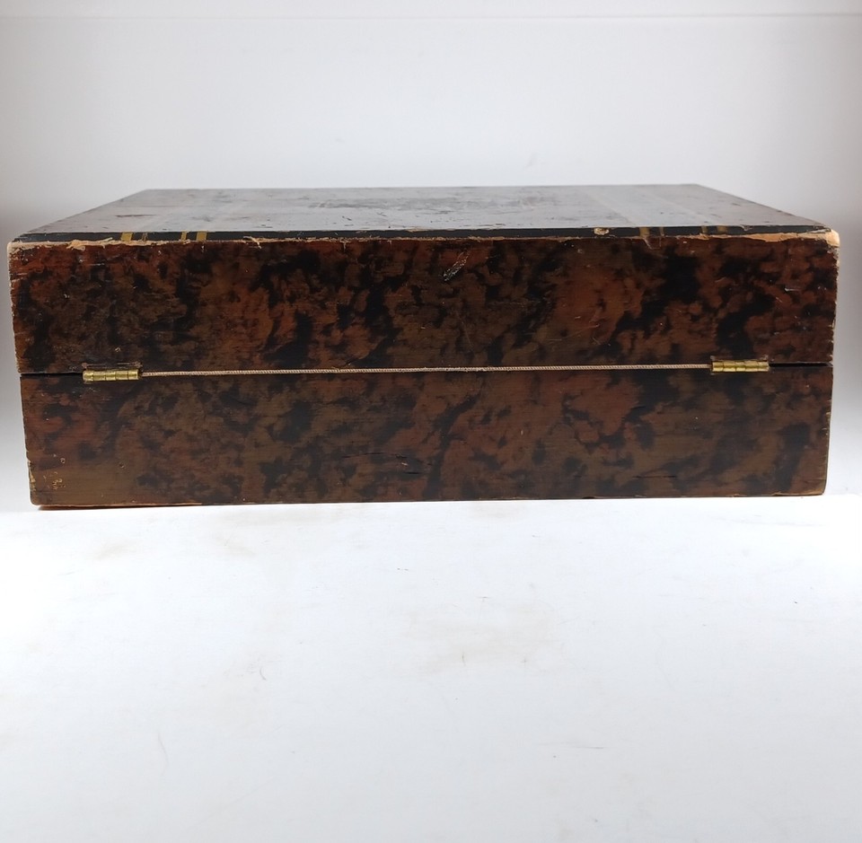 Antique Wood Travel Writing Lap Desk Document Box | eBay