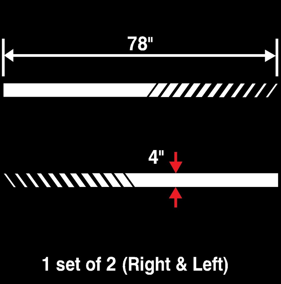 Rocker Strobe Faded Stripes Vinyl Decals Set of 2 Graphic Car Truck ...