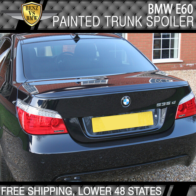 USA Stock 04-10 BMW E60 M5 Trunk Spoiler Painted #416 Carbon Black ...