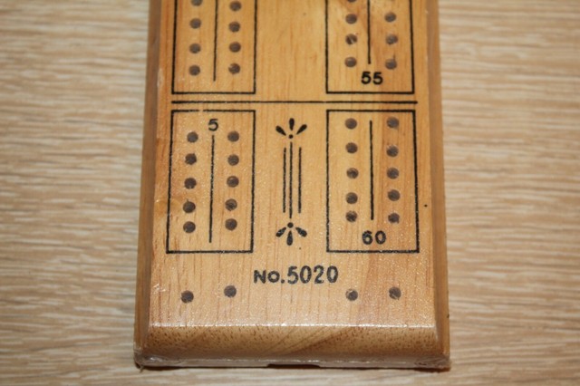 Vintage Hoyle Cribbage Wood Board No 5020 Card Game With 6 Pegs for ...