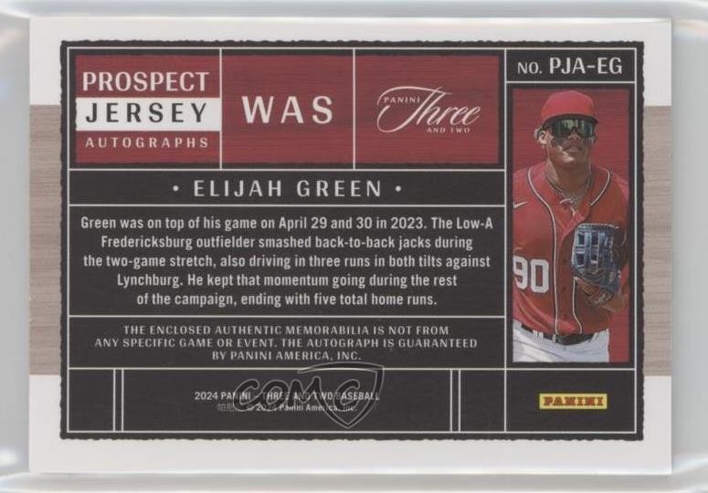 2024 Panini Three and Two Prospect Jersey Bases Loaded /3 Elijah Green ...