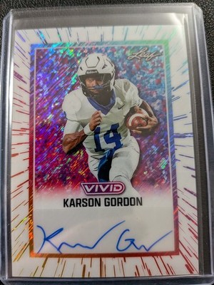 Karson Gordon 2025 Leaf Vivid White Velocity Auto Autograph 4/5 UCLA ...