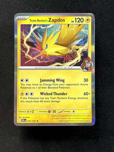 Team Rocket's Zapdos Rare SV10: Destined Rivals 070/182 NM Holo | eBay