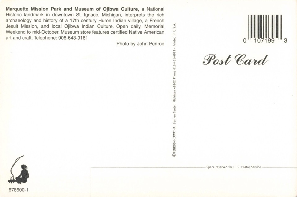 St Ignace Michigan, Marquette Mission Park Museum of Ojibwa Culture VTG ...