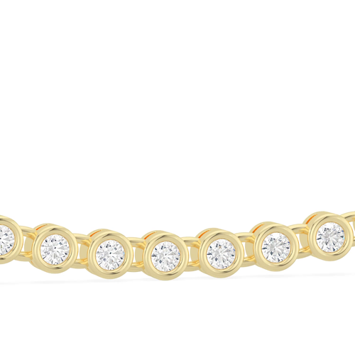 1.5CT total weight DEF VS+ Lab Grown Bezel Set Necklace in 14k Yellow ...