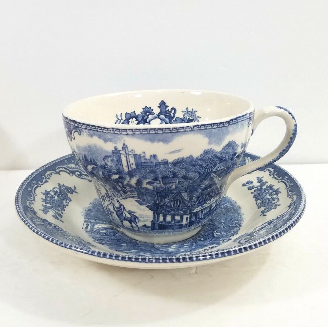 Johnson Brothers Joke Cup & Saucer Blue Set English Ironstone ...