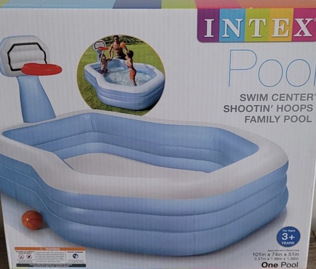 Intex Swim Center Shootin' Hoops 57183EP Inflatable Kid Pool - 101" x ...
