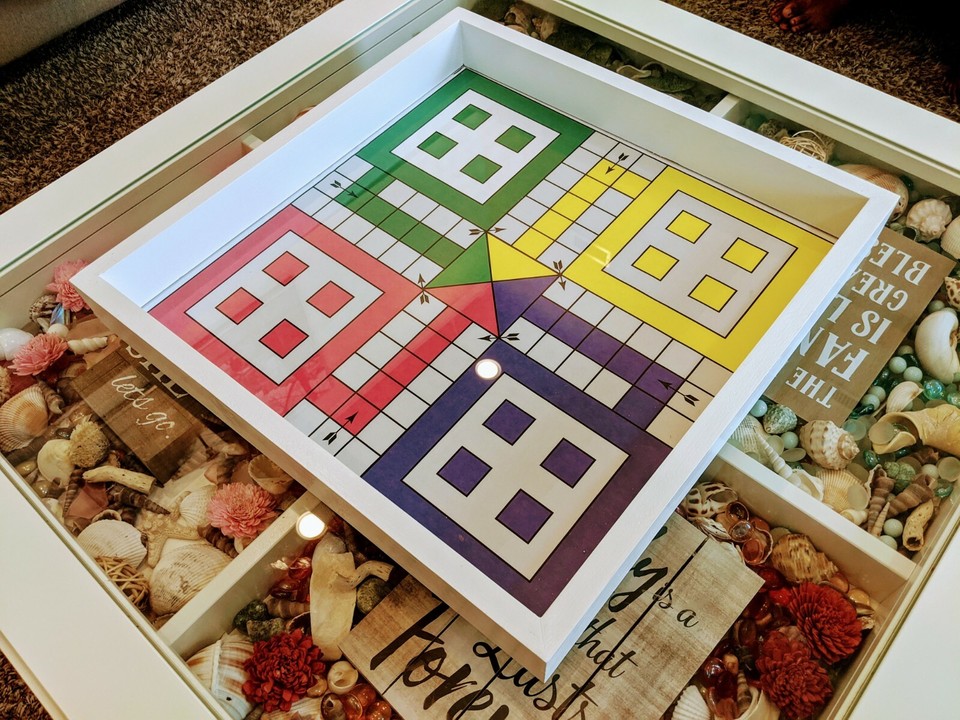 Ludo game board Real Glass Ludo Pachisi Dayakattam ludi Parcheesi Fei ...