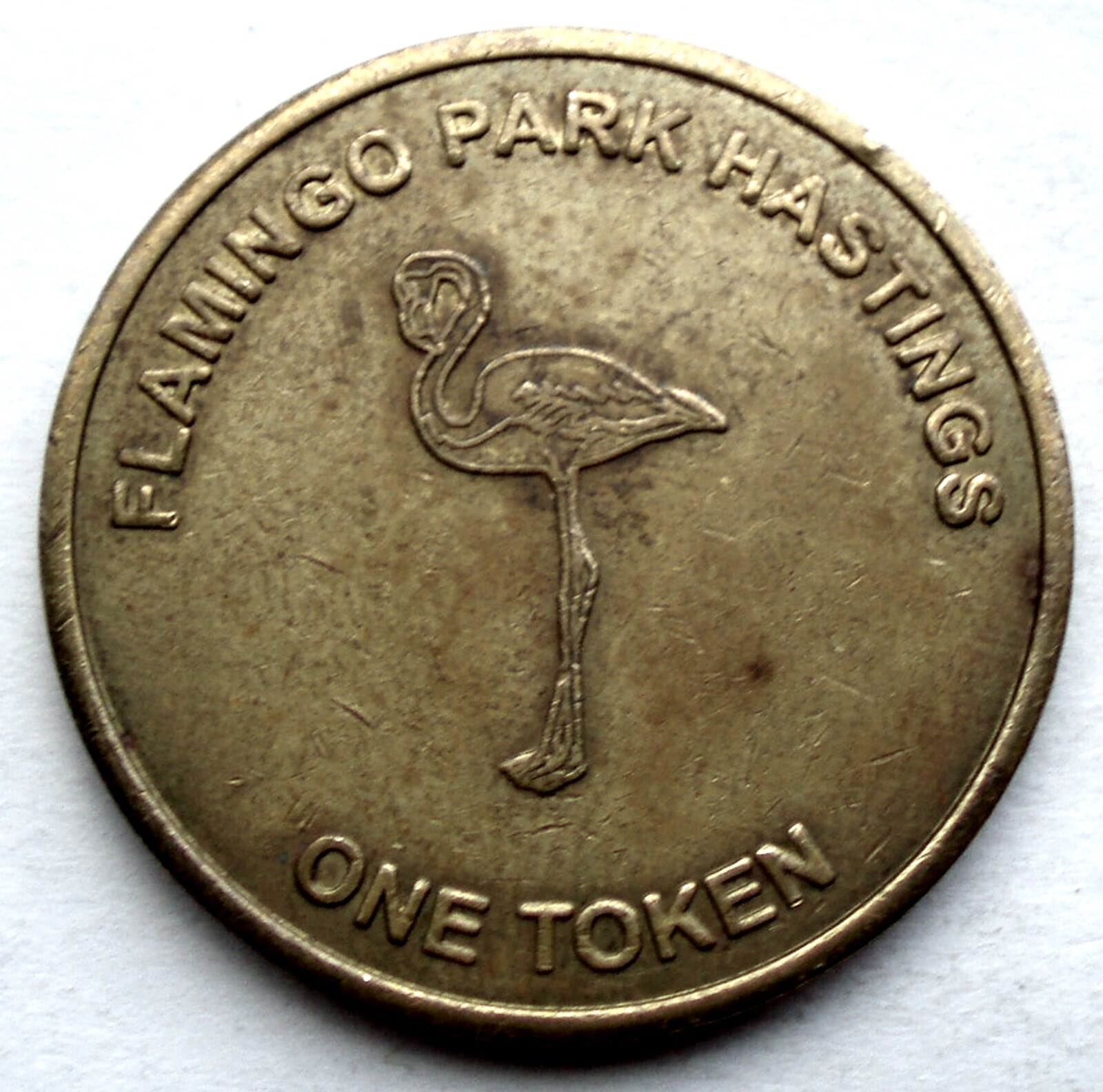 GREAT BRITAIN FLAMINGO PARK HASTINGS 1 Amusement Token 25mm 6g Brass ...