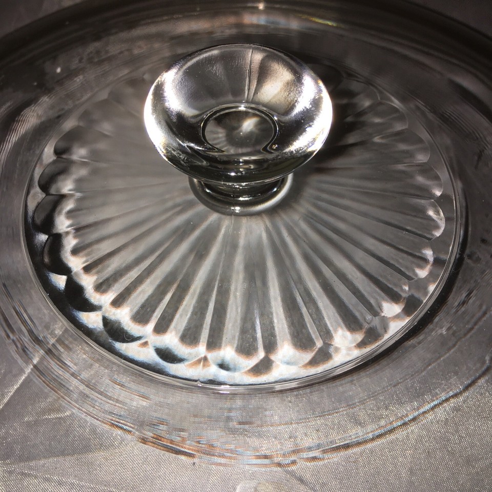 Pyrex Clear glass Lid 624C 8 3/4 D Vintage Round Decorative Circle LID ...
