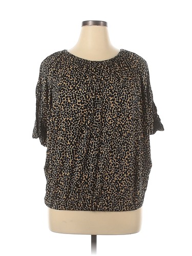 Ann Taylor LOFT Women Black Short Sleeve Top XL | eBay