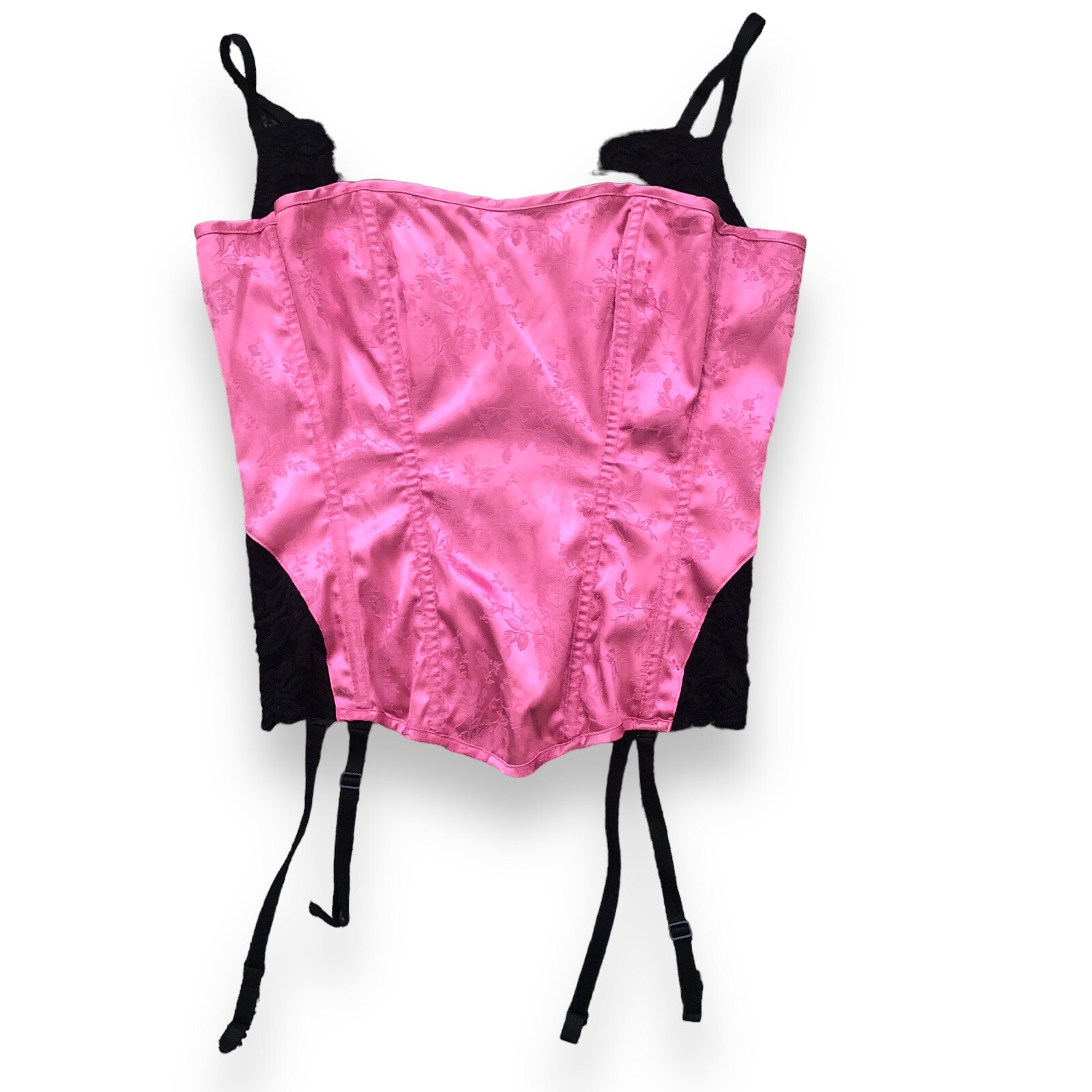 Fredericks of Hollywood Black Pin Lace Bustier Corset… - Gem