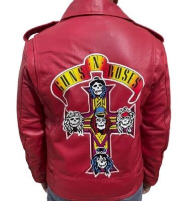 New GUNS N ROSES LEATHER JACKET - AXL ROSE - PARADISE CITY | eBay