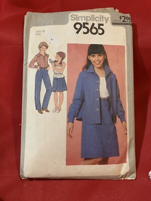 9565 Vintage Simplicity Pattern Girls Shirt Pullover Camisole Pants ...